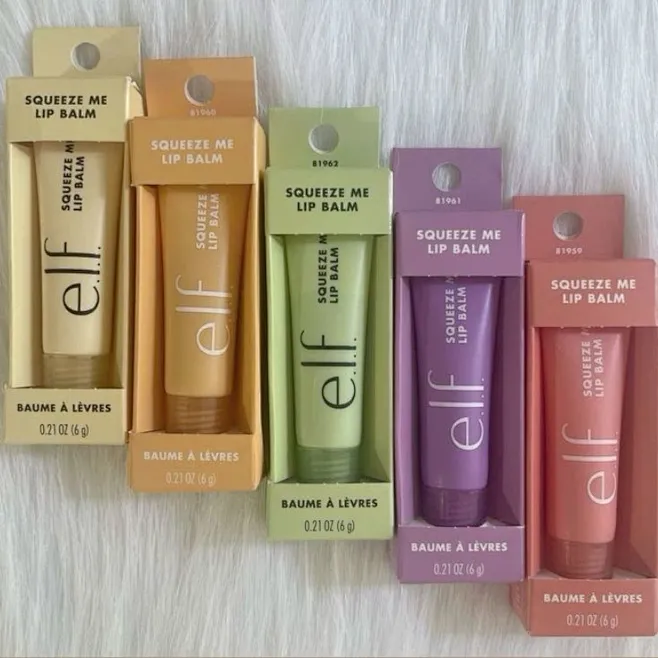 Elf squeeze me lip balm. Vanilla, peach, grape, honeydew, and ...
