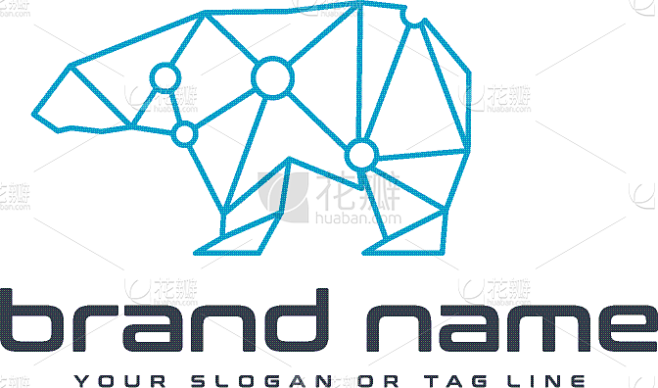 bear technology logo design template white