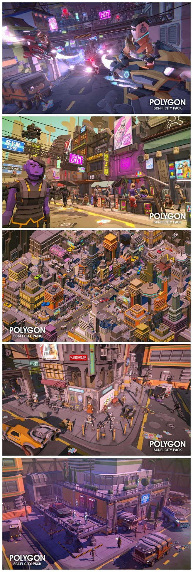 游戏美术素材 Unity3d场景Q版卡通科幻太空城市外星人 汽车 枪械 建筑山川河流植物 3D模型 CG原画设定参考 外星人入侵地球-花瓣网