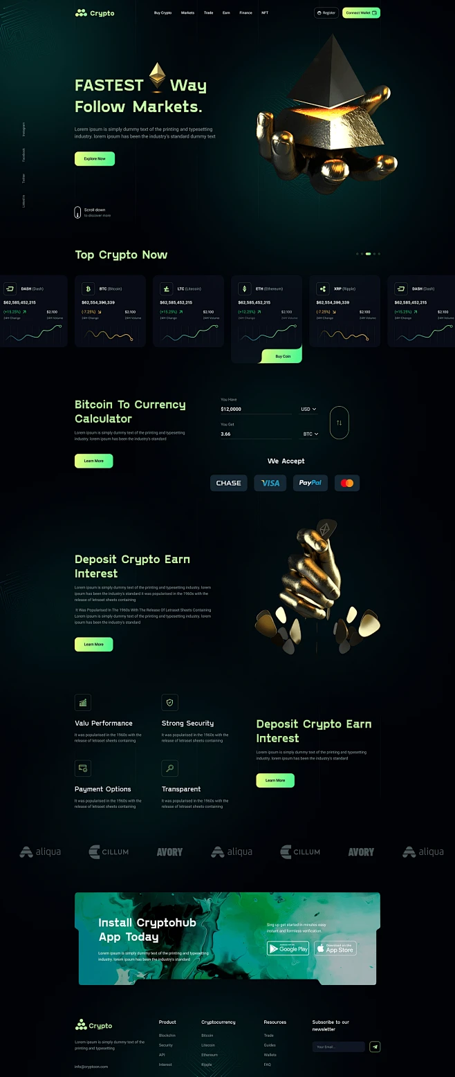 blockchain crypto exchange cryptocurrency crypto trading nft website design Web Design UI/UX ...