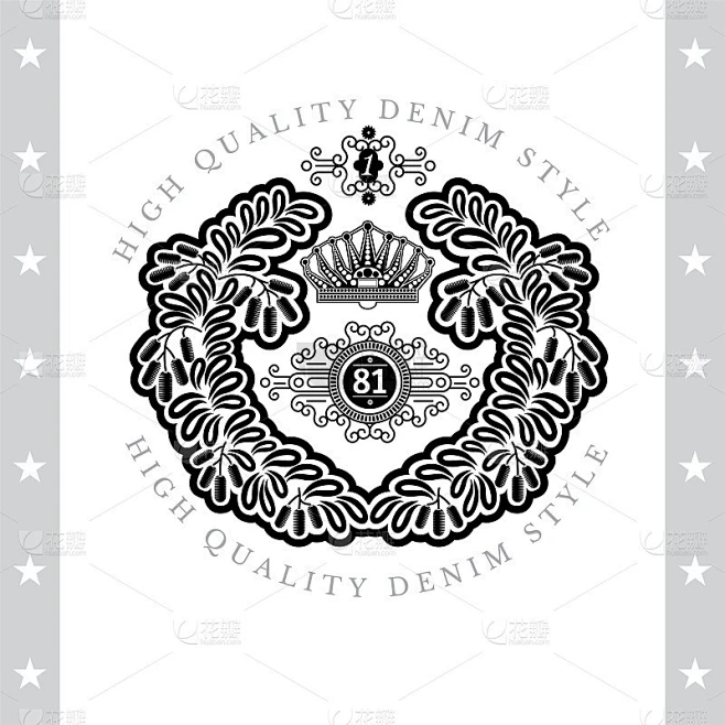 Crown Inside Of Abstract Round Wreath From Barberr素材-花瓣网