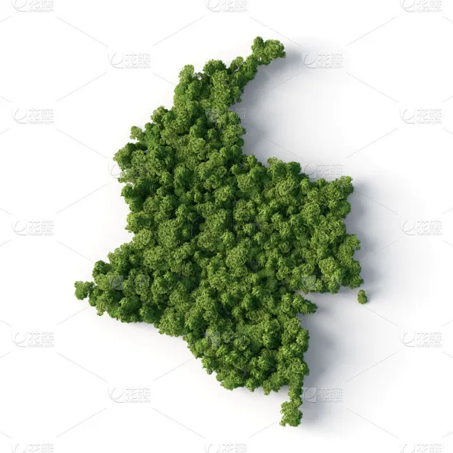 哥伦比亚,形状,森林,环境保护,高视角,无人,全球通讯,地球形,全球商务,白色素材-花瓣网