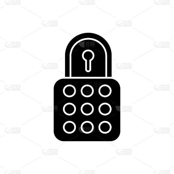 Lock black glyph icon