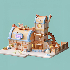 C4D&p4D-花瓣网|陪你做生活的设计师 | c4d小场景