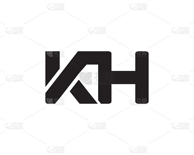 现代KH标志字母设计模板。KH现代标志。KH标志设计向量