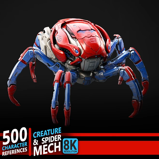 500 Creature & Spider Mech - Character References | 8K Resolution-花瓣网