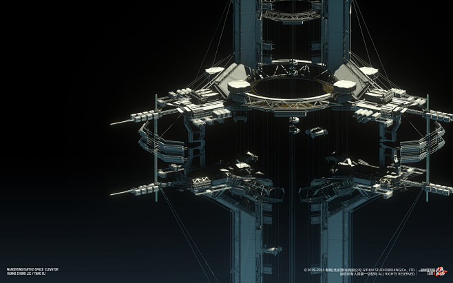 《流浪地球2》-太空电梯空间站建造船坞