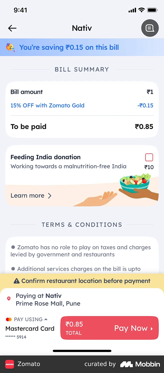 Zomato Paying a bill screen图片_海外图片素材-花瓣网