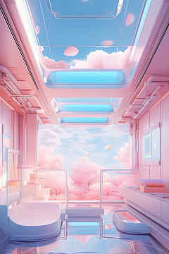 c4d场景/3d透明-花瓣网|陪你做生活的设计师 | abstract hall, true white, futurism ...