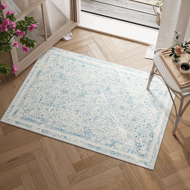 jinchan Area Rug 2x3 Entryway - Vintage Washable Rug Boho Floral Print ...