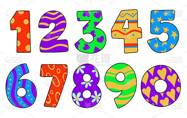 Set of bold numbers collection.