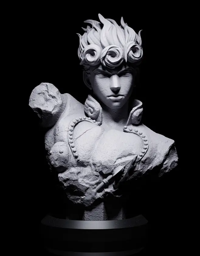 JOJO的奇妙冒险 乔鲁诺·乔巴纳 gk白模手办 胸像-淘宝网-花瓣网