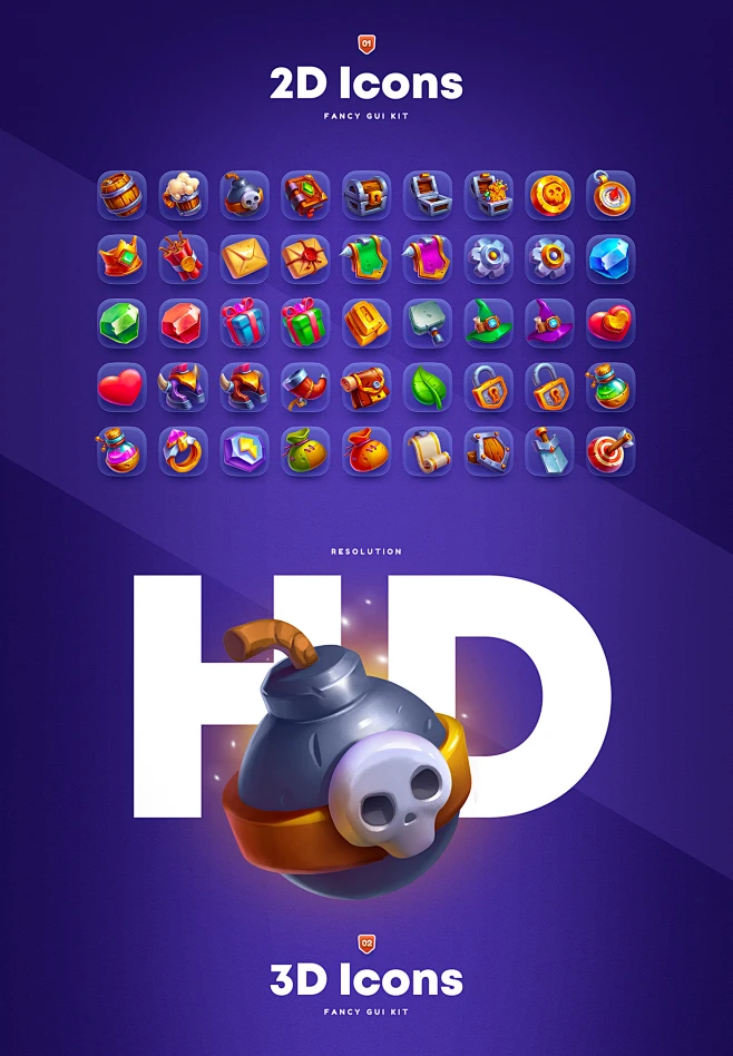 Gaming GUI kit polyperfect UI unity3D ux-花瓣网