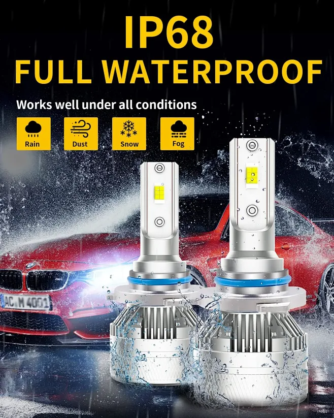 Eggdax 9005 9006 LED Headlight Bulbs Combo, 28000LM 500% Brighter HB3 HB4 High and Low Beam ...