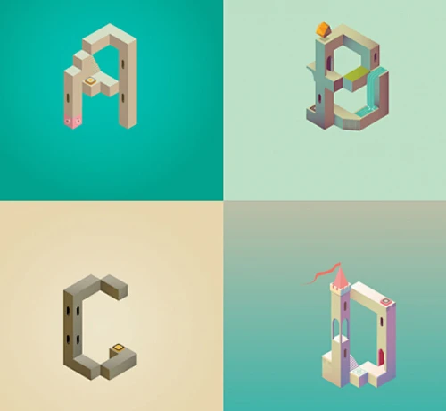 Alphabet Valley：一款源自纪念碑谷的字体-花瓣网