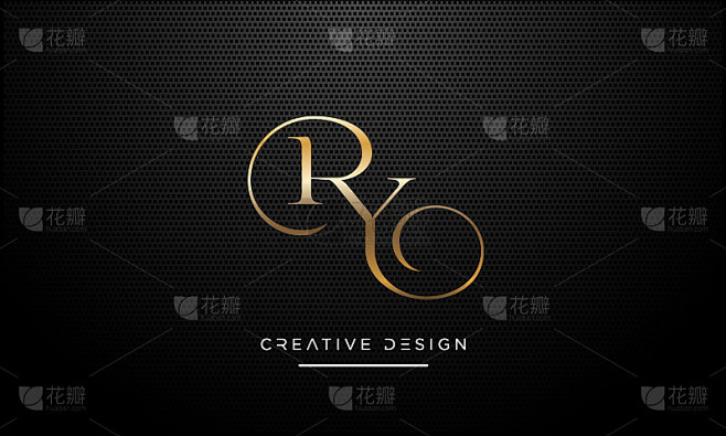 现代抽象字母RY, YR标志设计。最小RY, YR初始基于图标矢量