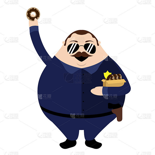 Isolated cute police cartoon character