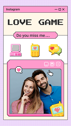 Cute Style Game Interface Simulation Couple Instagram Story Video素材-花瓣网