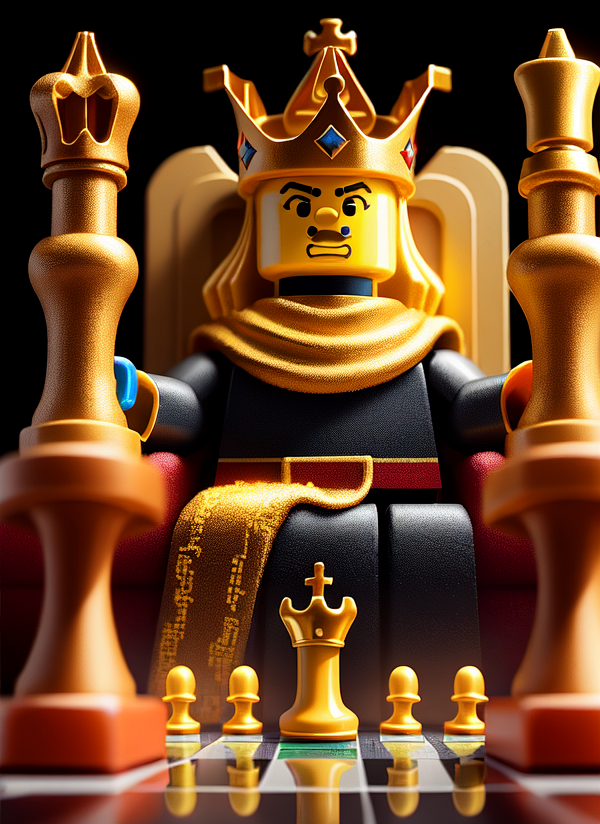 00140-560581449-LEGO Chess, LEGO King, wearing a Golden Crown, 4K-花瓣网