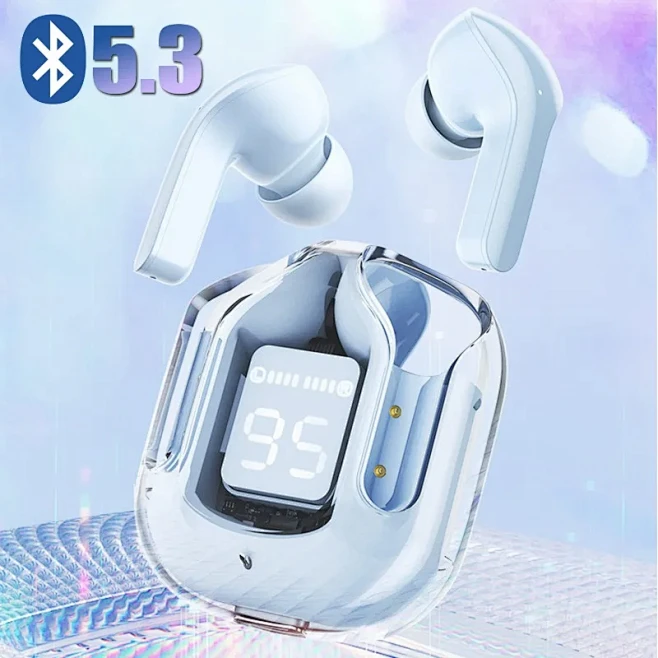 T2 Bluetooth 5.3 Earphones Transparent Wireless Bluetooth Headset Noise ...