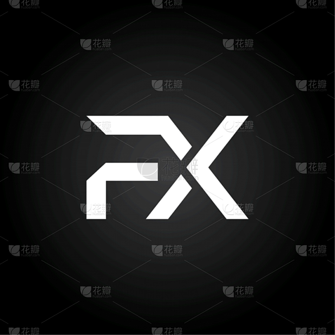 initial letter fx logo design template creative