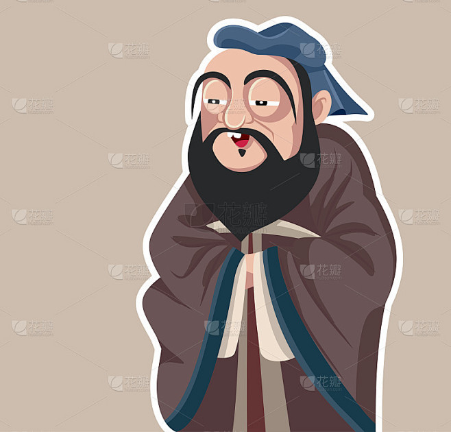 Chinese Philosopher Confucius Vector Caricature Il