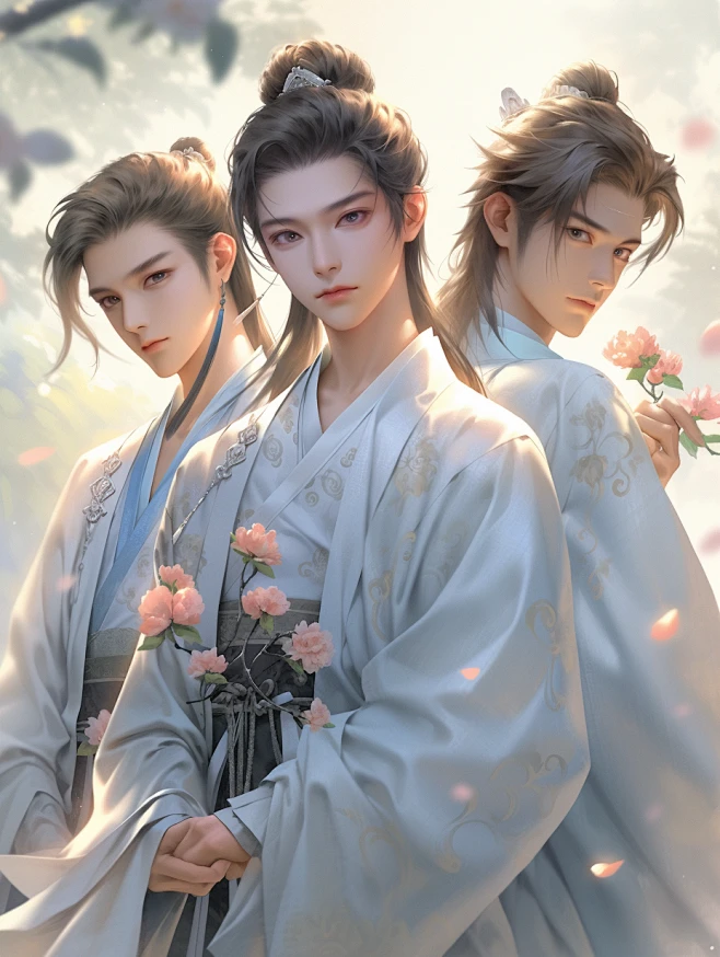 midjourney_brewerbenjamin_Three_handsome_and_handsome_ancient_Chinese ...
