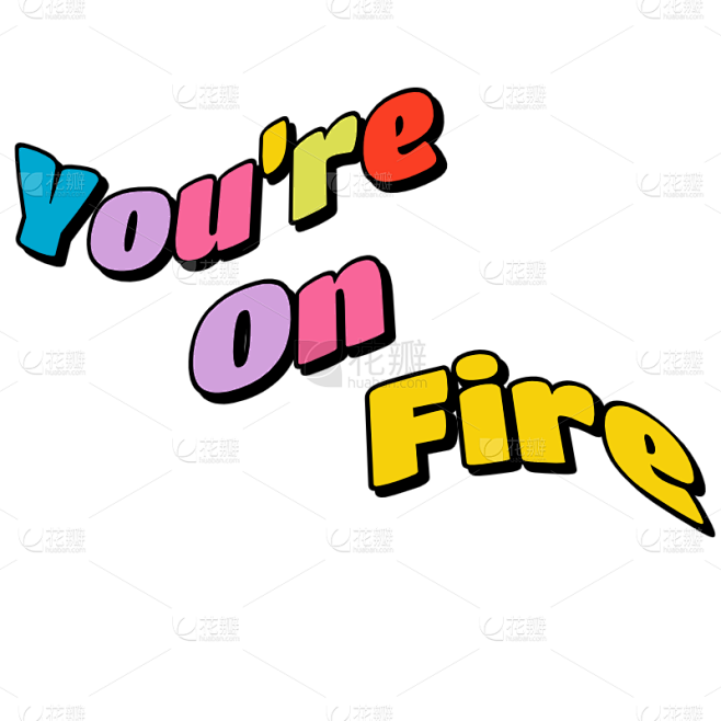 Retro Colorful Text Sticker