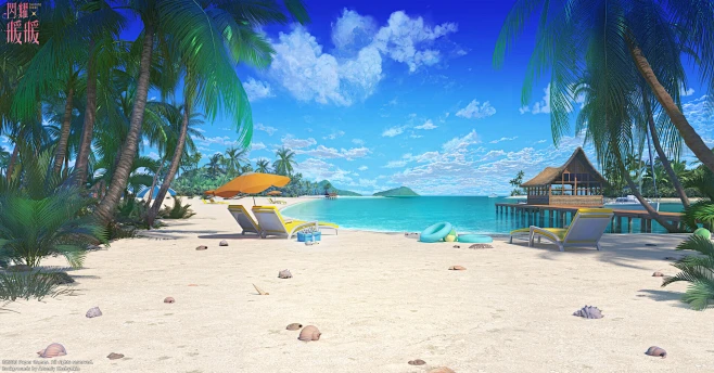 Ocean beachside, Arseniy Chebynkin : Backgrounds done for 『Shining ...