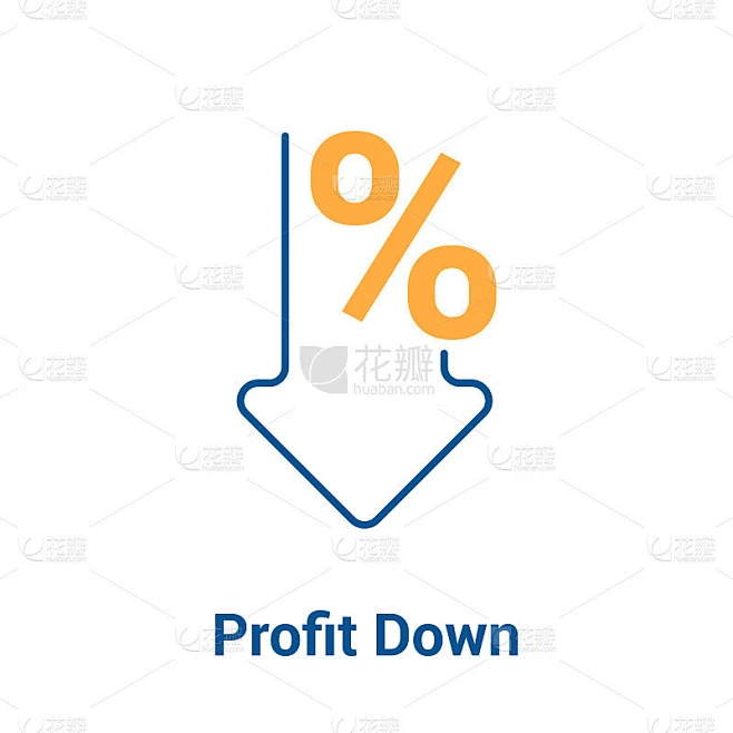 Percent down icon. Vector - Vector素材-花瓣网
