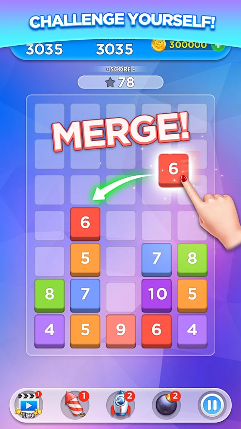 Merge Number Puzzle. App 截图-花瓣网