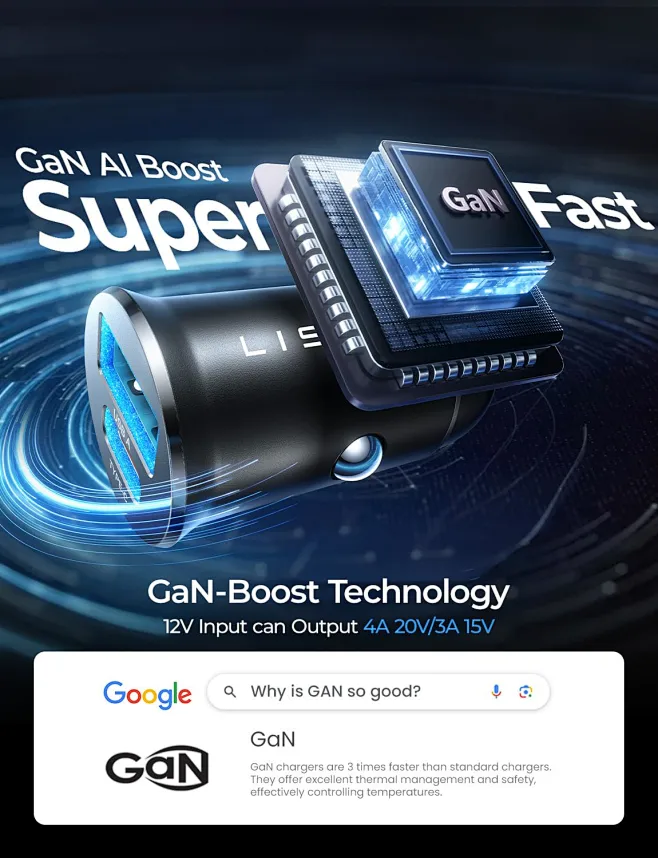 Amazon.com: LISEN for Samsung Car Charger Fast Charging, 80W [PPS2.0 ...