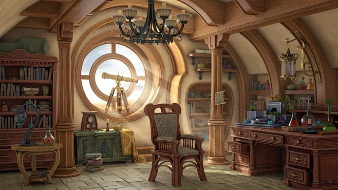 欧美Q版室内场景原画来自cgbook.cn (594)-花瓣网