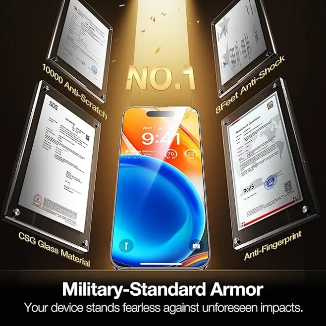 Amazon.com: TORRAS Diamond Shield for iPhone 15 Pro Screen Protector ...