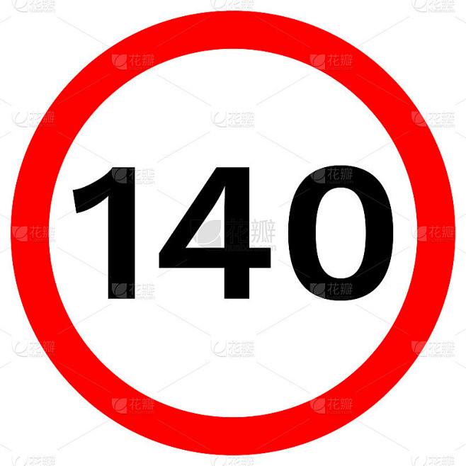 限速140标志在红色圆圈内。波兰。矢量图标