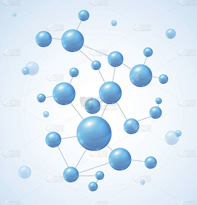 矢量插图分子素材-花瓣网