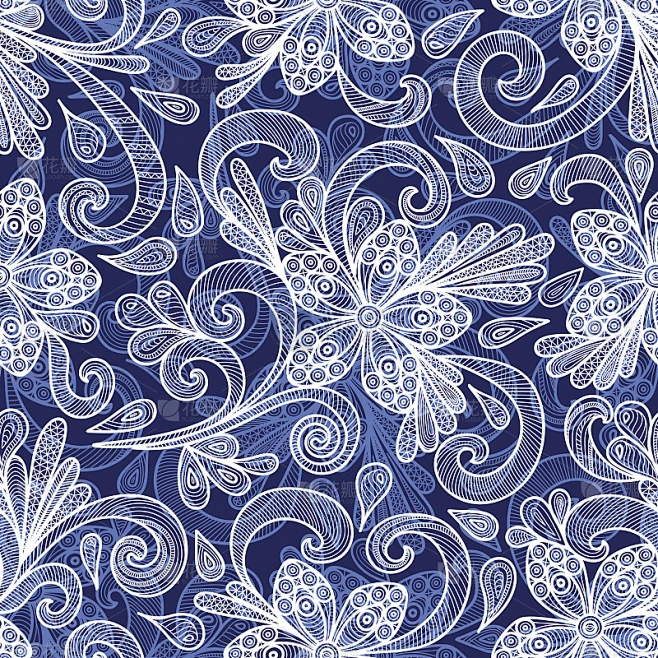 Seamless doodle pattern素材-花瓣网