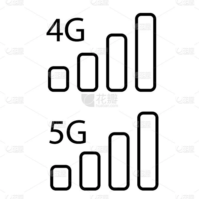 信号强度场轮廓线图标，4g, 5g, lte素材-花瓣网