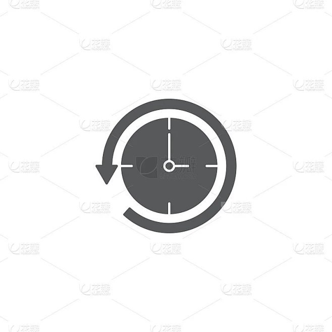 time back symbol vector icon isolated on white bac素材-花瓣网