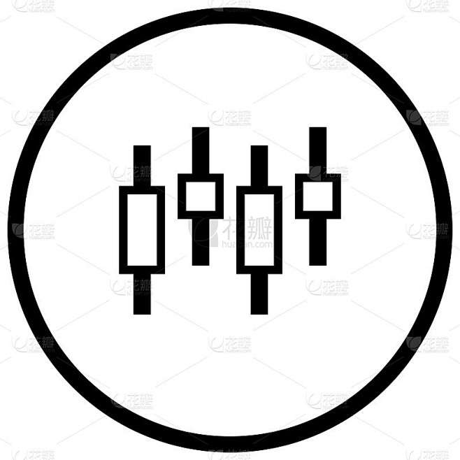 股票市场条形图的直线对象为圆形，矢量图