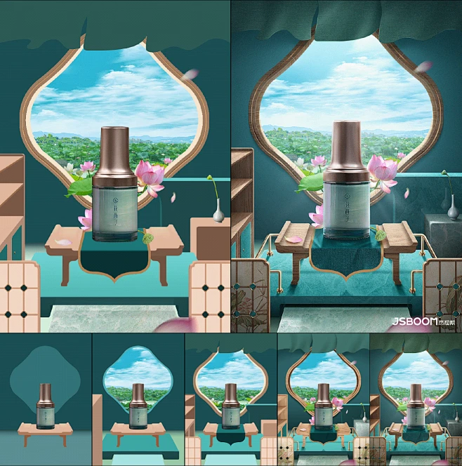 c4d jsboom p4d 写实 合成 杰视帮 海报 电商， 空间搭建，-07-花瓣网