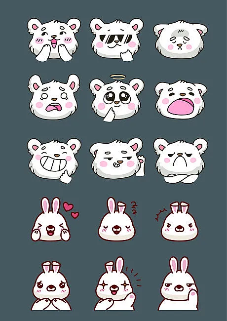 吉祥物卡通形象表情包IP设计-源文件分享-ywjfx.cn-花瓣网