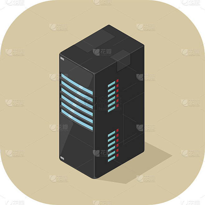 矢量服务器平面图标。
