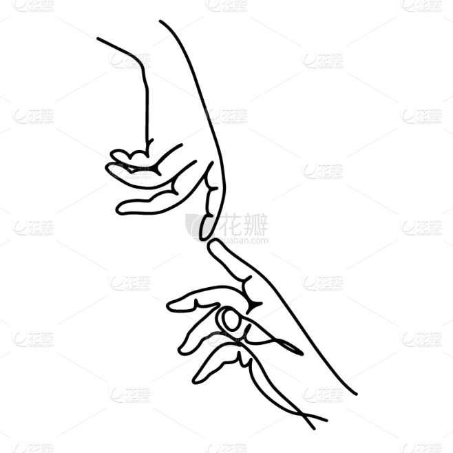 Simple Line Sticker素材-花瓣网