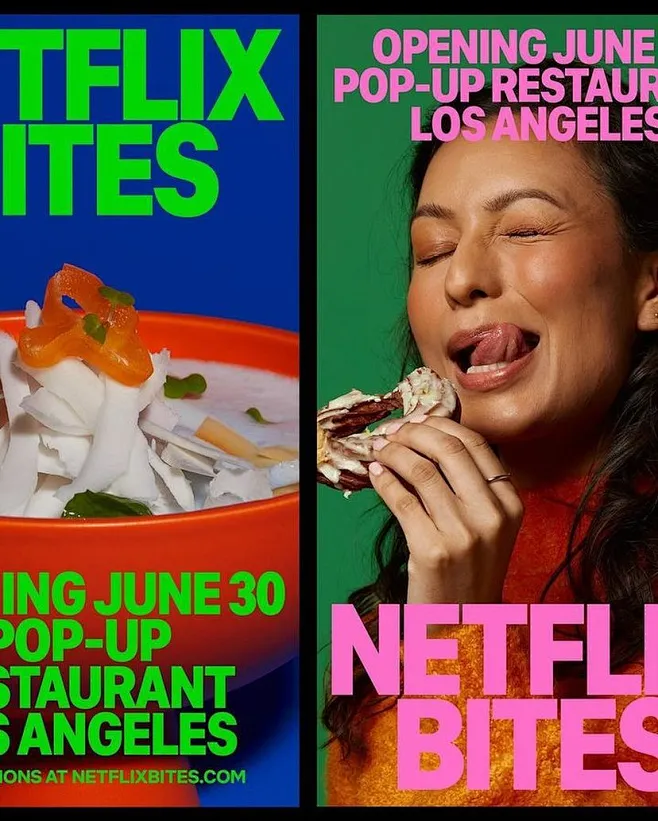 two posters for netflix's upcoming show, netflix bites and eating up ...