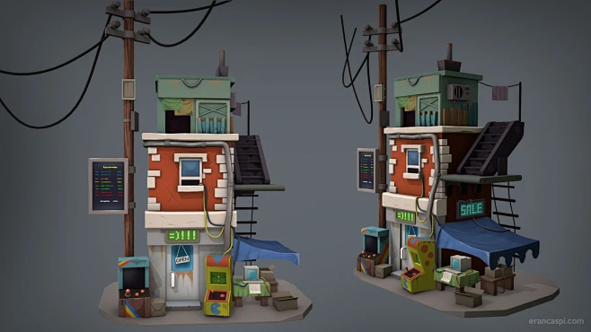 Post apocalyptic building, Eran Caspi : A building I did for fun. The ...