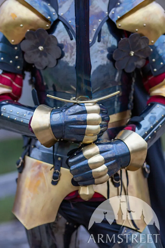 Blackened Spring Steel Gauntlets “Evening Star” : Blackened spring ...