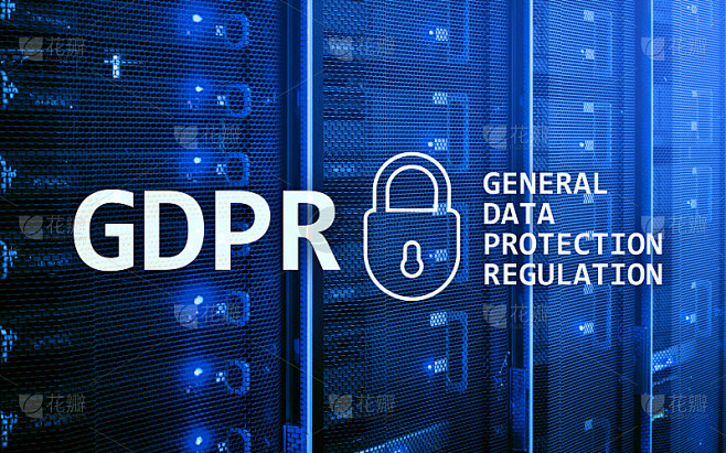 GDPR，通用数据保护法规遵从性。服务器机房的背景。