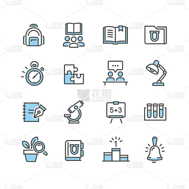 学校科目的矢量图标