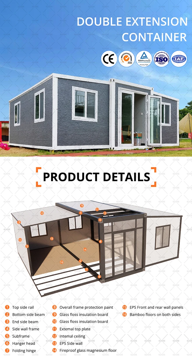 Durable Steel Modern Mobile Home Tiny House Prefab Extendable Trailer ...